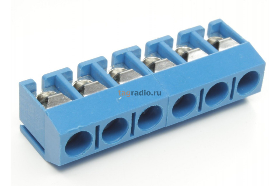 KF301V-5.0-06P-1B (Синий) Винтовой клеммник на плату 6 конт. шаг 5мм ...